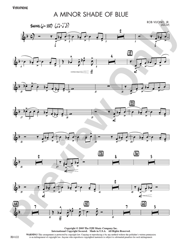 A Minor Shade of Blue: Opt. Vibraphone: Opt. Vibraphone Part: Rob Vuono ...
