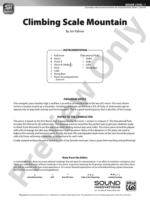 Climbing Scale Mountain: Score: String Orchestra Score - Digital Sheet ...