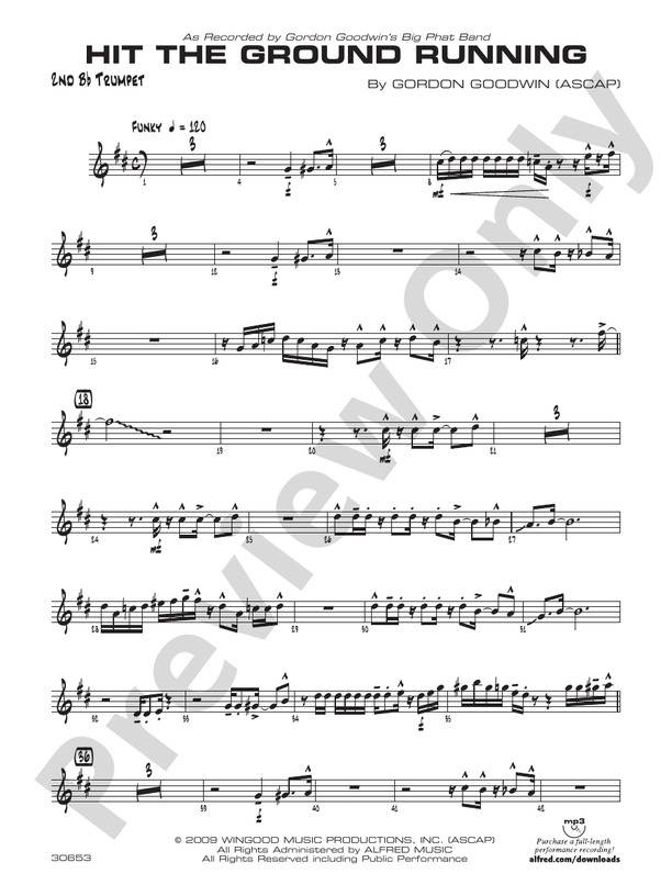 Hit the Ground Running: 2nd B-flat Trumpet: 2nd B-flat Trumpet Part - Digital Sheet Music Download