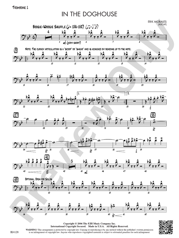 In the Doghouse: Trombone 1: Trombone 1 Part: Erik Morales - Digital ...