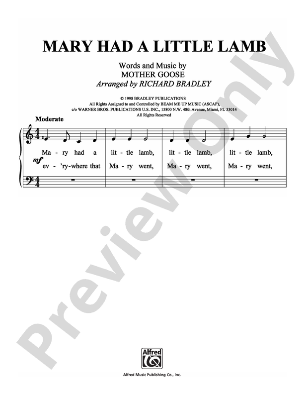 Mary Had a Little Lamb: Easy Piano: Mother Goose - Digital Sheet Music Download