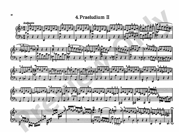 Bach: Notebook for Wilhelm Friedemann Bach: 4. Praeludium II Part ...