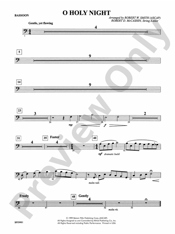 O Holy Night: Bassoon: Bassoon Part - Digital Sheet Music Download