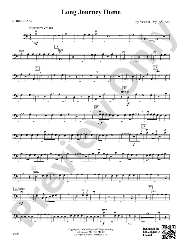 Long Journey Home: String Bass: String Bass Part - Digital Sheet Music ...