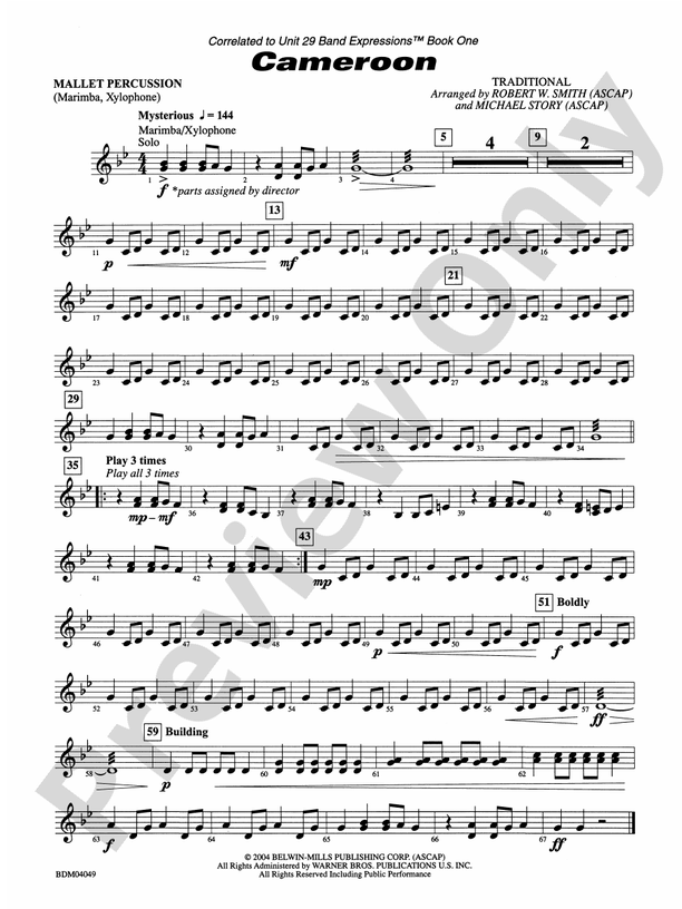 Cameroon: Mallets: Mallets Part - Digital Sheet Music Download