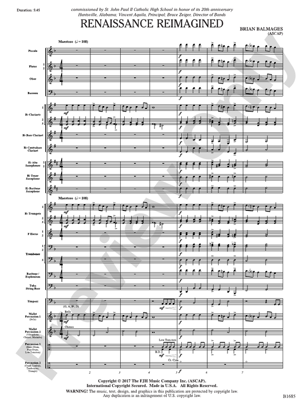 Renaissance Reimagined: Score: Concert Band Score: Brian Balmages ...