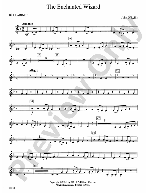 The Enchanted Wizard: 1st B-flat Clarinet: 1st B-flat Clarinet Part ...