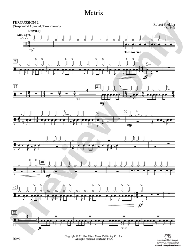 Metrix: 2nd Percussion: 2nd Percussion Part - Digital Sheet Music Download