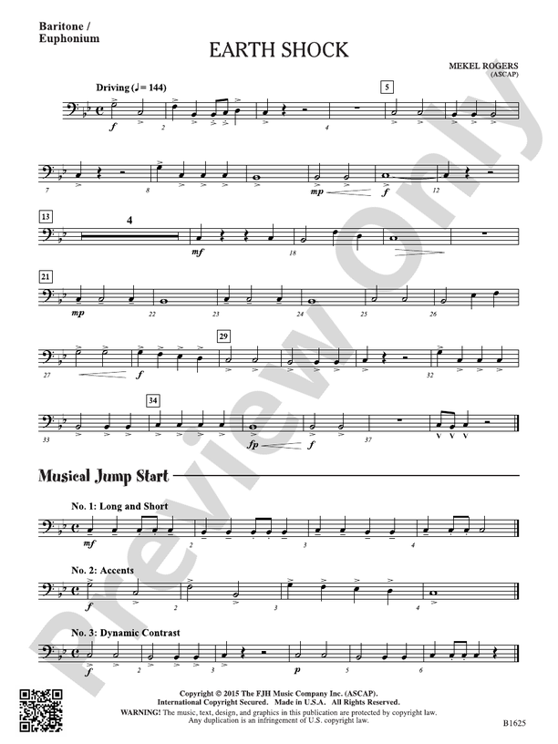 Earth Shock: Baritone / Euphonium: Baritone / Euphonium Part: Mekel Rogers - Digital Sheet Music ...