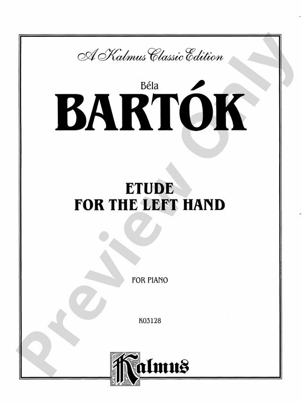 Bartók: Etude for the Left Hand: Etude for the Left Hand Part - Digital ...