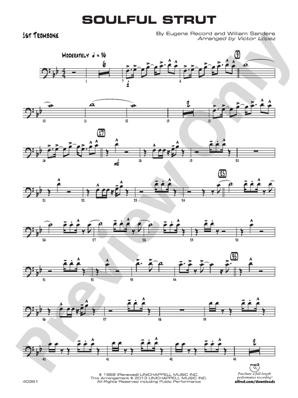 Soulful Strut: 1st Trombone: 1st Trombone Part - Digital Sheet Music ...