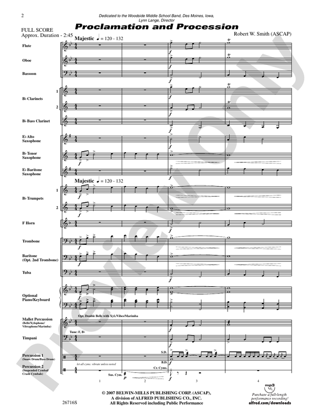 Proclamation and Procession: Score: Concert Band Score - Digital Sheet ...