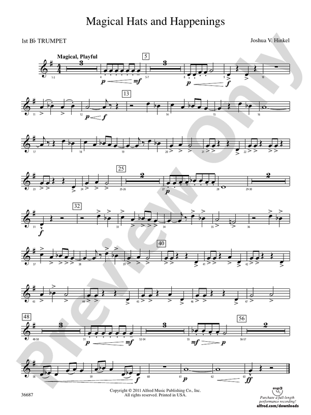 Magical Hats and Happenings: 1st B-flat Trumpet: 1st B-flat Trumpet ...