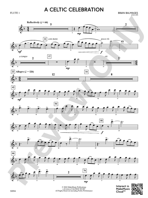 A Celtic Celebration: Flute: Flute Part - Digital Sheet Music Download