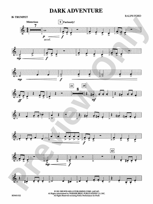 Dark Adventure: 1st B-flat Trumpet: 1st B-flat Trumpet Part - Digital ...