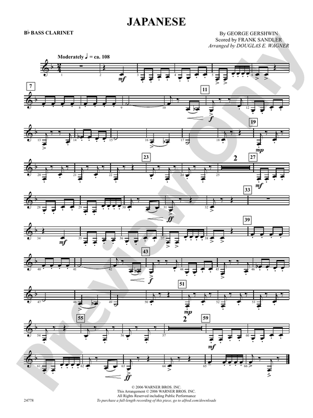 Japanese: B-flat Bass Clarinet: B-flat Bass Clarinet Part - Digital ...