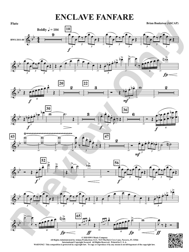 Enclave Fanfare: 1st Flute: 1st Flute Part: Brian Bankston - Digital ...