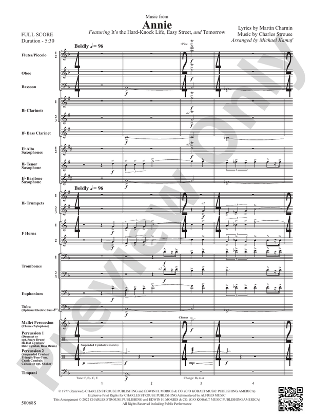 Annie: Score: Concert Band Score - Digital Sheet Music Download