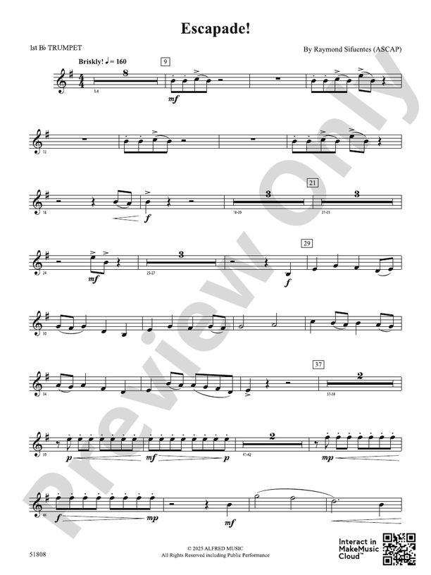 Escapade!: 1st B-flat Trumpet: 1st B-flat Trumpet Part - Digital Sheet Music Download