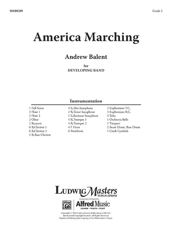 America Marching: Concert Band Score: Andrew Balent | Sheet Music