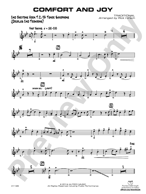 Comfort and Joy: 2nd Baritone T.C.: 2nd Baritone T.C. Part - Digital Sheet Music Download