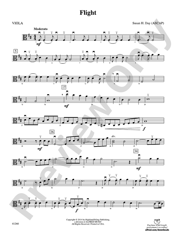 Flight: Viola: Viola Part - Digital Sheet Music Download