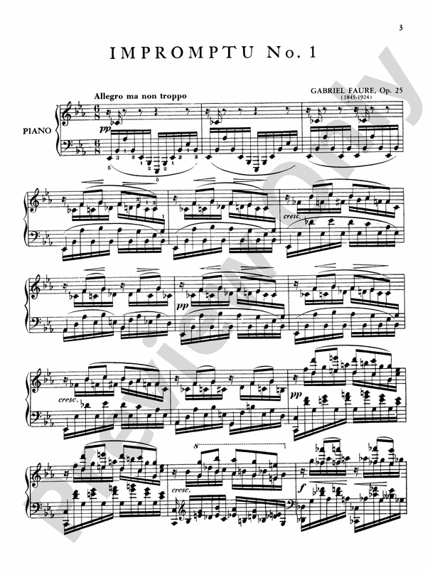 Fauré: Three Impromptus: Piano Book: Gabriel Fauré - Digital Sheet Music Download