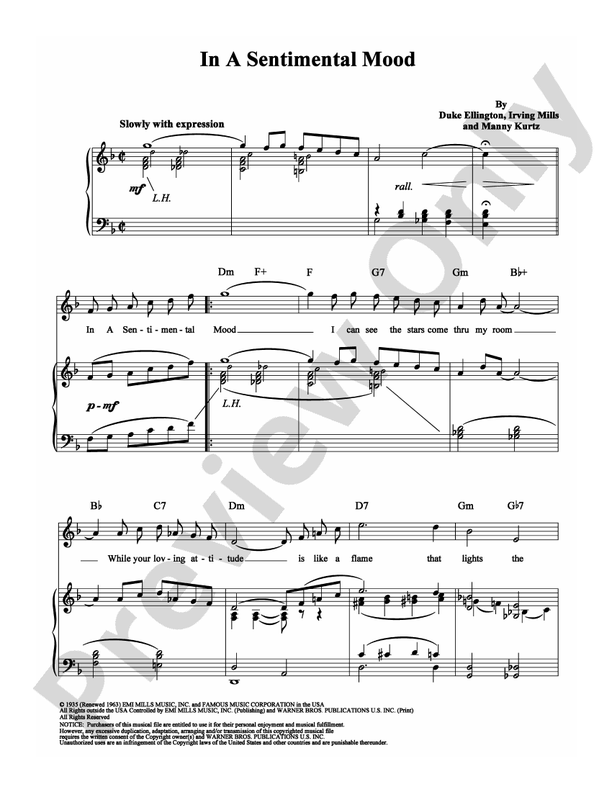 In a Sentimental Mood: Piano/Vocal/Chords: Duke Ellington - Digital ...