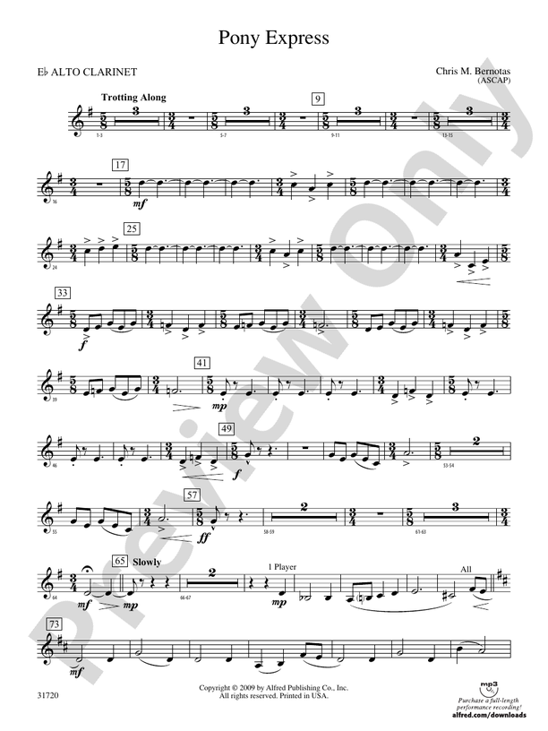 Pony Express: (wp) E-flat Alto Clarinet: (wp) E-flat Alto Clarinet ...