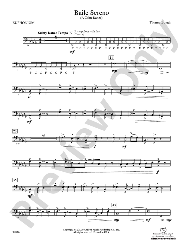 Baile Sereno: Baritone B.C.: Baritone B.C. Part - Digital Sheet Music Download