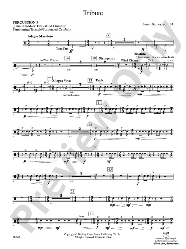 Tribute: 3rd Percussion: 3rd Percussion Part - Digital Sheet Music Download