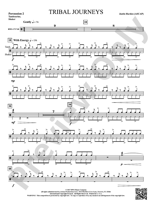 Tribal Journeys: 2nd Percussion: 2nd Percussion Part: Justin Harden ...