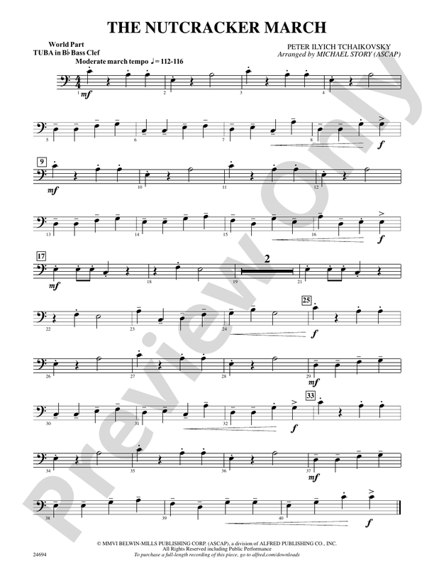 The Nutcracker March: (wp) B-flat Tuba B.C.: (wp) B-flat Tuba B.C. World Part - Digital Sheet ...