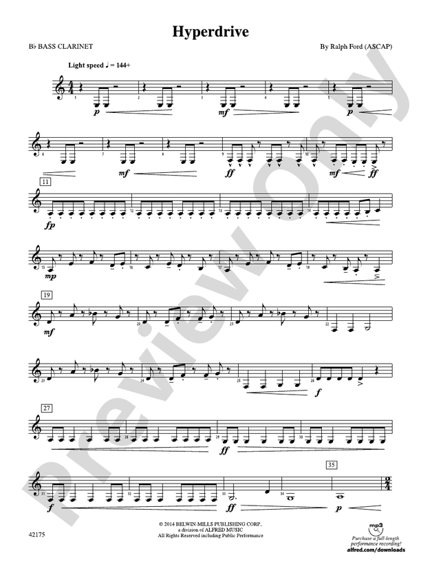 Hyperdrive: B-flat Bass Clarinet: B-flat Bass Clarinet Part - Digital ...