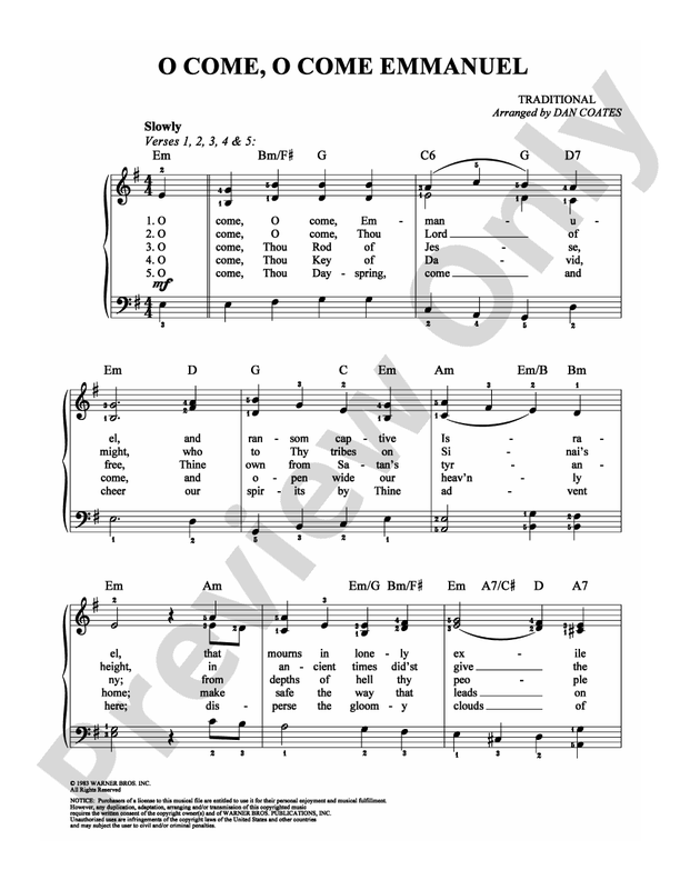 O Come, O Come Emmanuel: Easy Piano: Traditional - Digital Sheet Music ...