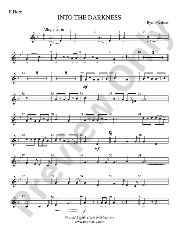 Into the Darkness: 1st F Horn: 1st F Horn Part - Digital Sheet Music ...
