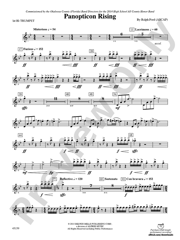 Panopticon Rising: 1st B-flat Trumpet: 1st B-flat Trumpet Part ...