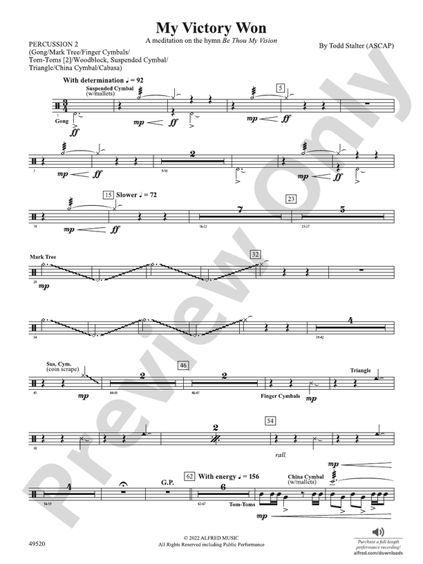 My Victory Won: 2nd Percussion: 2nd Percussion Part - Digital Sheet ...