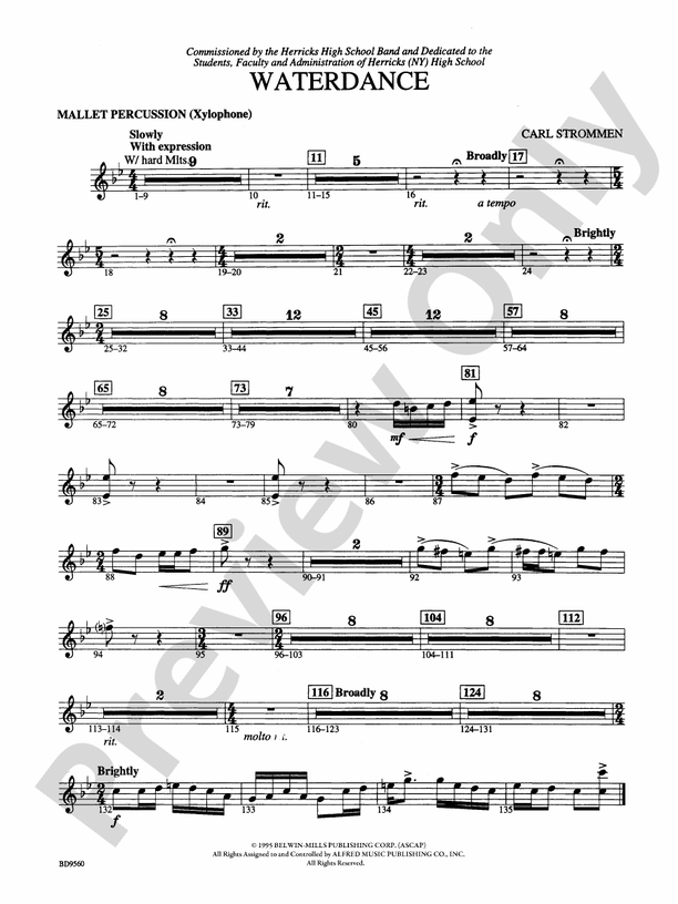 Waterdance: Mallets: Mallets Part - Digital Sheet Music Download