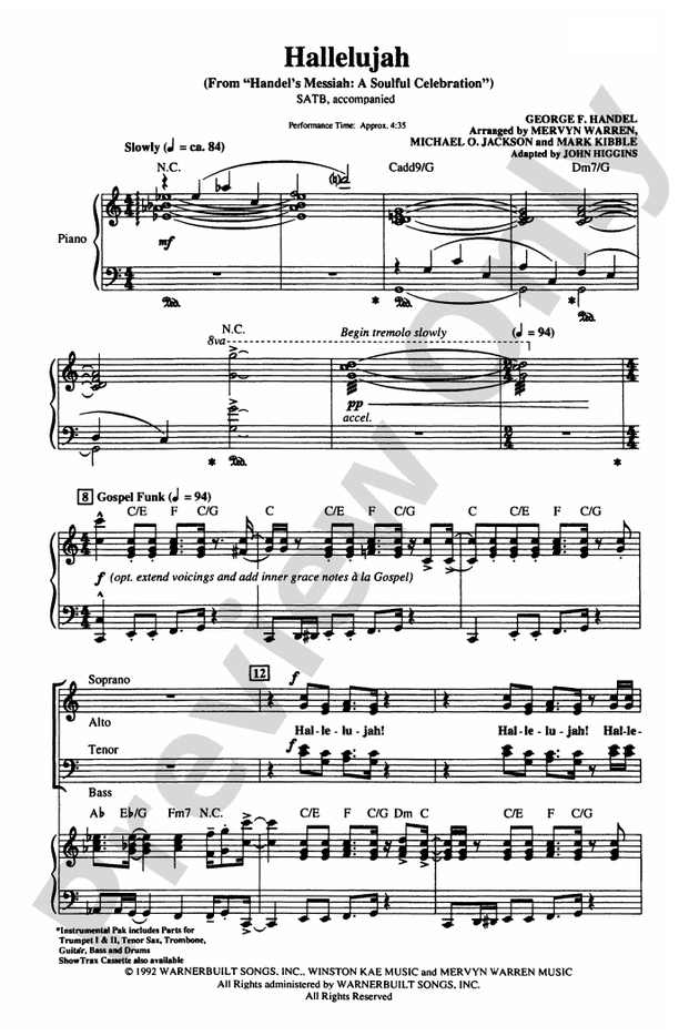 Hallelujah from Handel's Messiah: A Soulful Celebration: SATB Choral Octavo - Digital Sheet ...