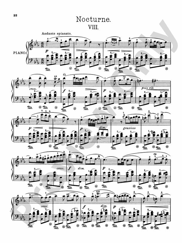 Field: Nine Nocturnes: No. 8 Part - Digital Sheet Music Download