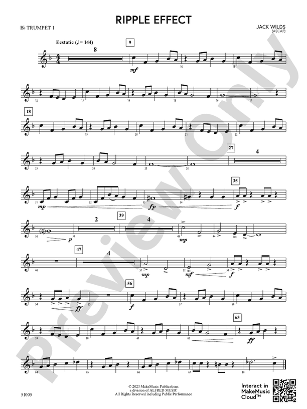 Ripple Effect: 1st B-flat Trumpet: 1st B-flat Trumpet Part - Digital Sheet Music Download