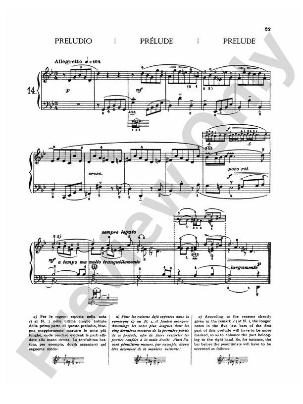 Bach: Twenty Three Easy Pieces (Ed. Mugellini): 14. Prelude in G Minor ...