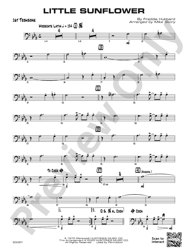 Little Sunflower: 1st Trombone: 1st Trombone Part - Digital Sheet Music ...