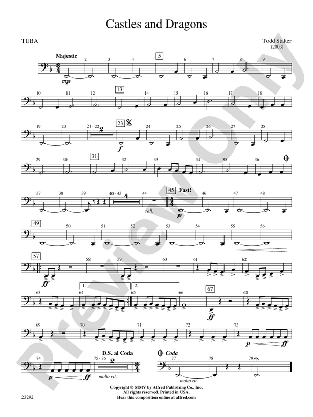 Castles and Dragons: Tuba: Tuba Part - Digital Sheet Music Download
