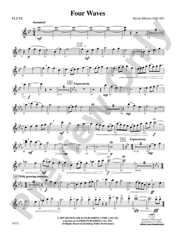 Four Waves: Flute: Flute Part - Digital Sheet Music Download
