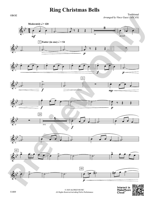 Ring Christmas Bells: Oboe: Oboe Part - Digital Sheet Music Download