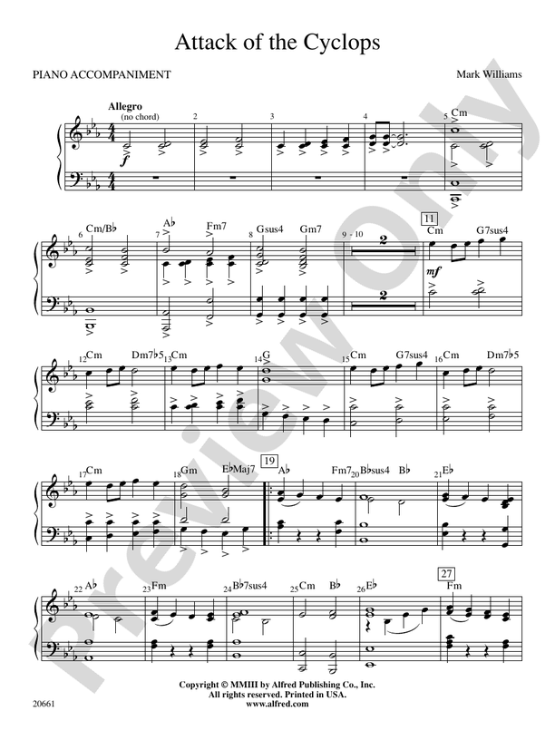 Attack of the Cyclops: Piano Accompaniment: Piano Accompaniment Part ...