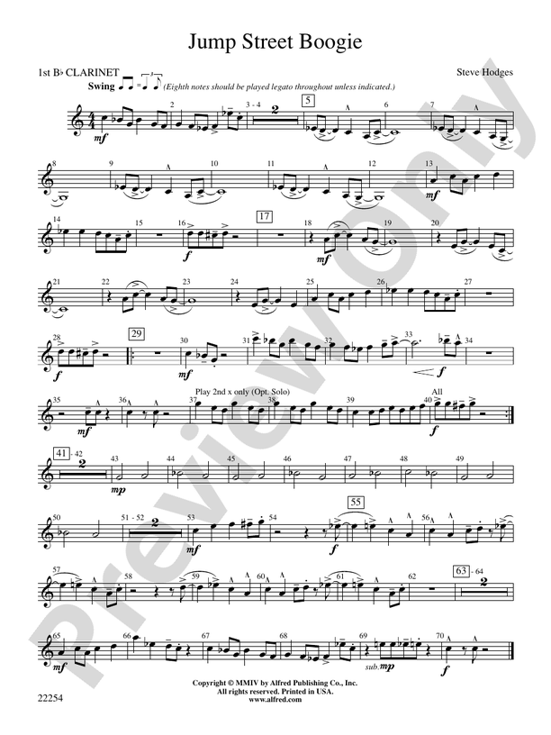 Jump Street Boogie: 1st B-flat Clarinet: 1st B-flat Clarinet Part ...