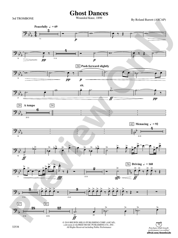 Ghost Dances: 3rd Trombone: 3rd Trombone Part - Digital Sheet Music Download